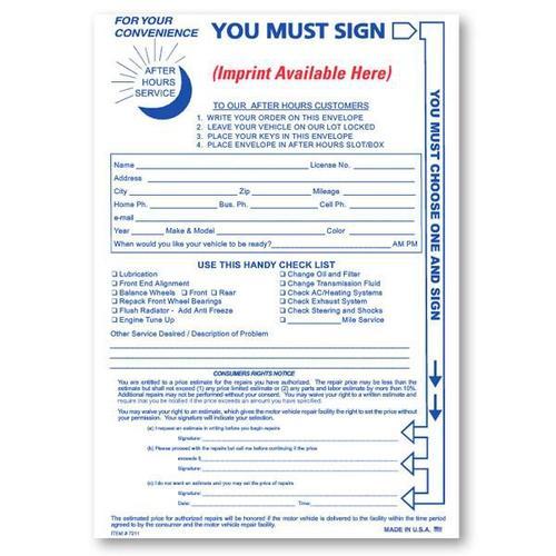 Estimate Option Night Drop Envelopes – ADSCO Companies