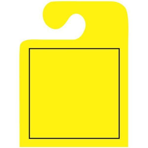 Florescent Yellow Outlined J-Hook Mirror Hang Tags – ADSCO Companies