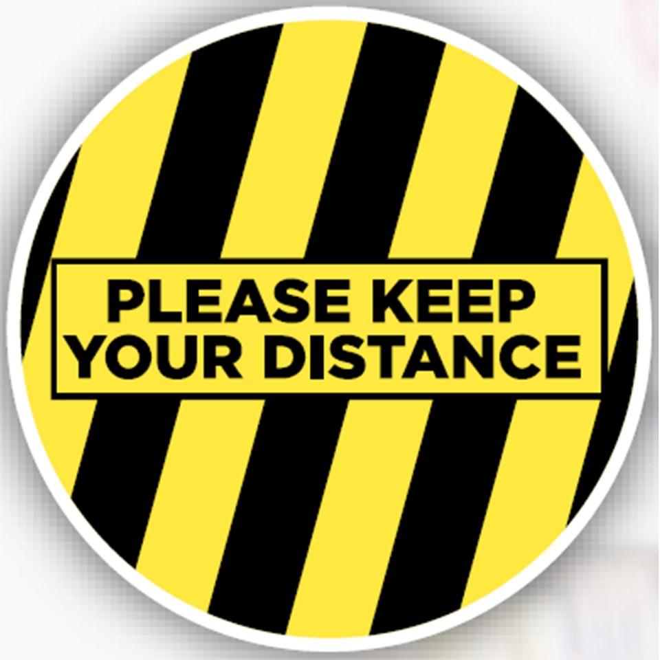 Yellow & Black Circle Floor Decal - 12"D – ADSCO Companies